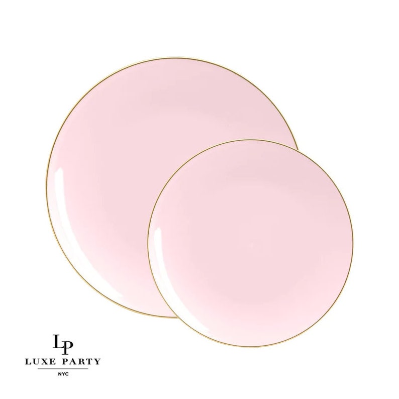 Round Blush • Gold Plastic Plates | 10 Pack Christmas - Etsy