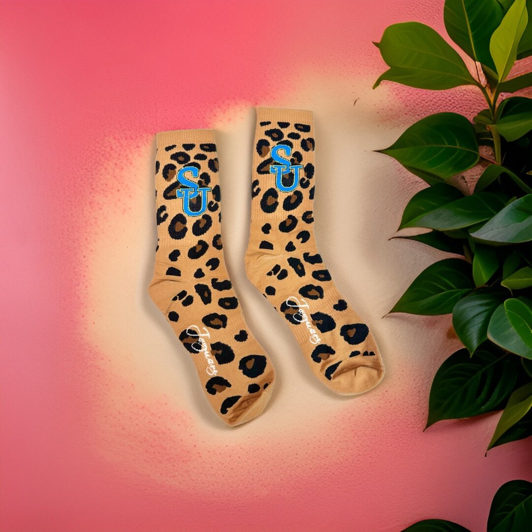 Southern University Jaguar Cheetah Print Socks - Etsy
