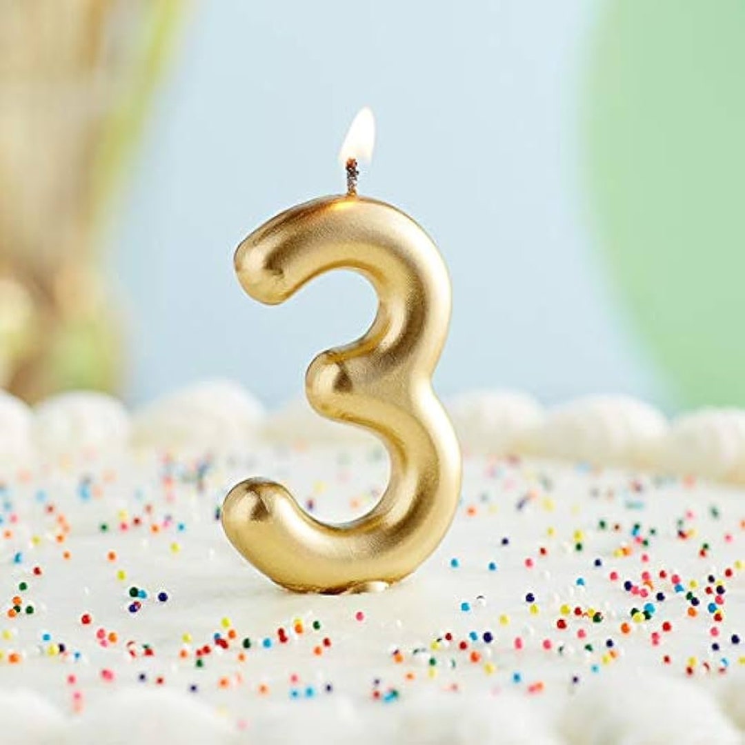 Gold Number Birthday Candle - Etsy