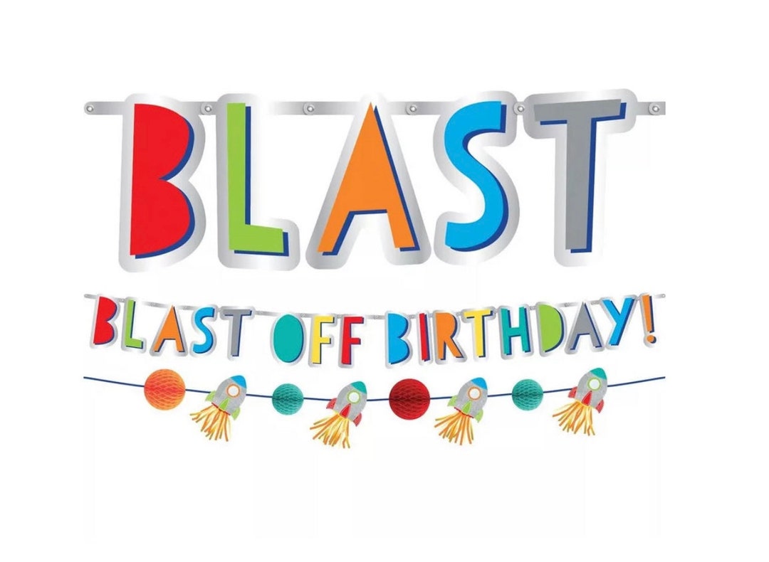 Blast off Birthday Banners 2ct - Etsy