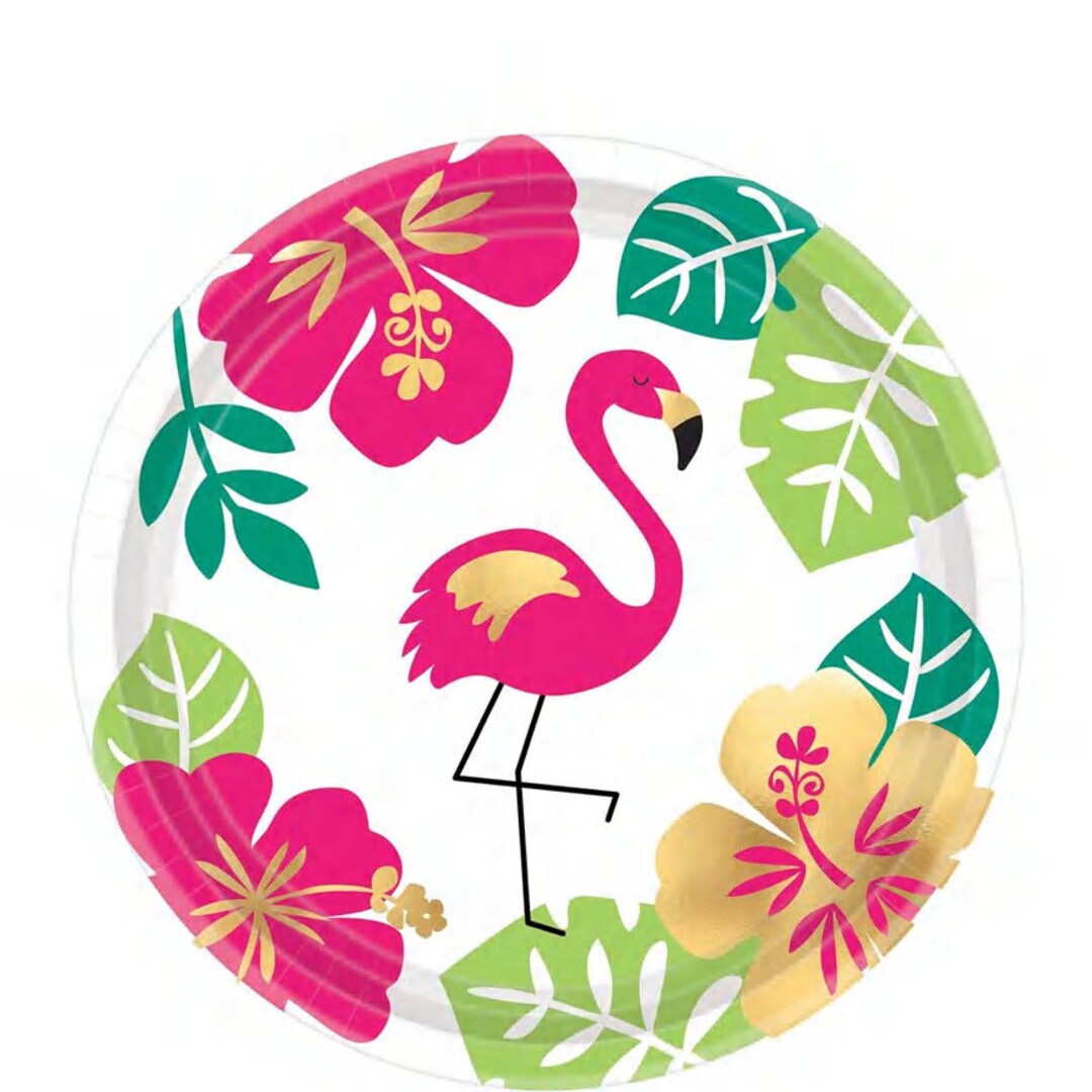 You Had Me at Aloha Dessert Plates 8ct, Flamingo Metallic Plates - Etsy