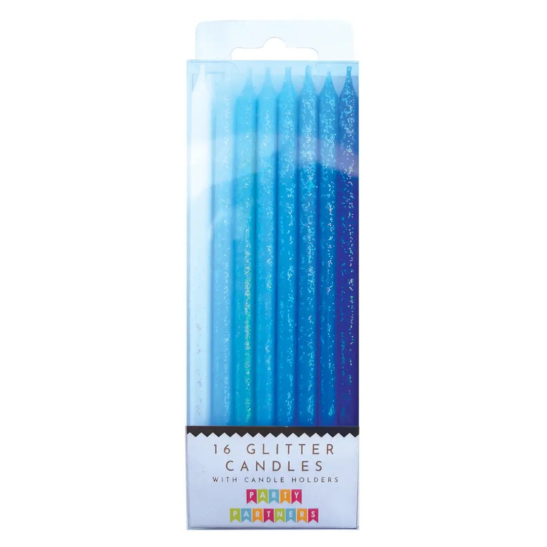 Tall Blue Gradient 16 Candle Set - Etsy