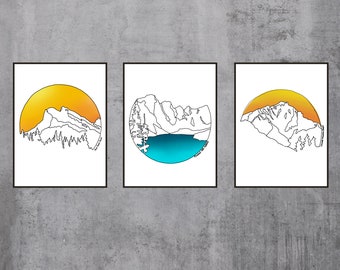 Cascade Mountain Print - Etsy