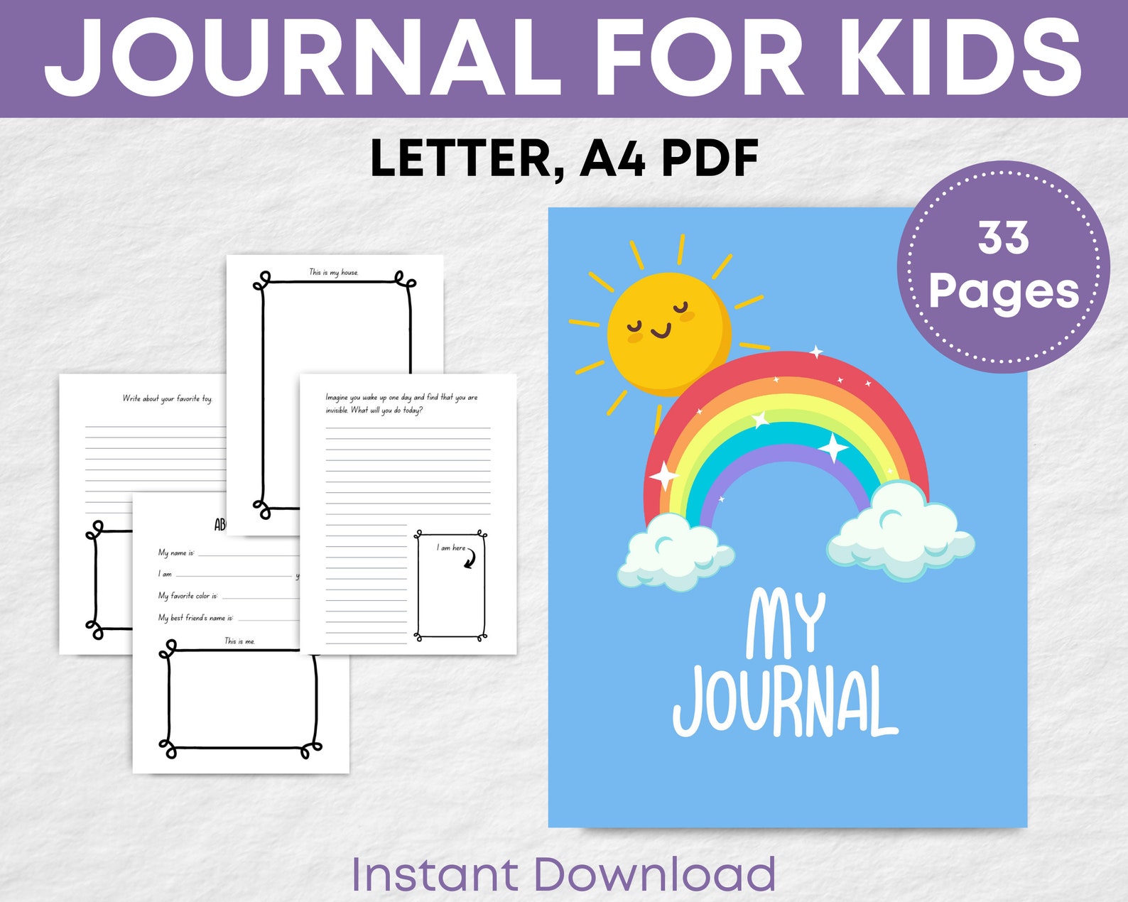 Journal for Kids Printable Kids Journal My First Journal - Etsy