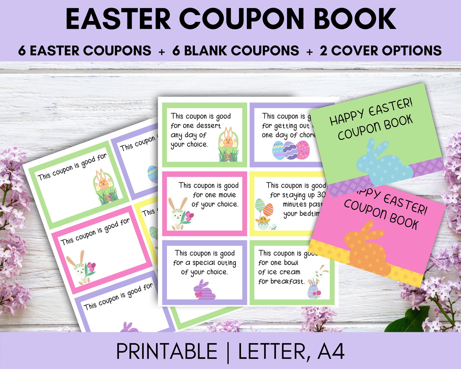 Easter Coupon Book for Kids Printable Easter Basket Stuffer - Etsy