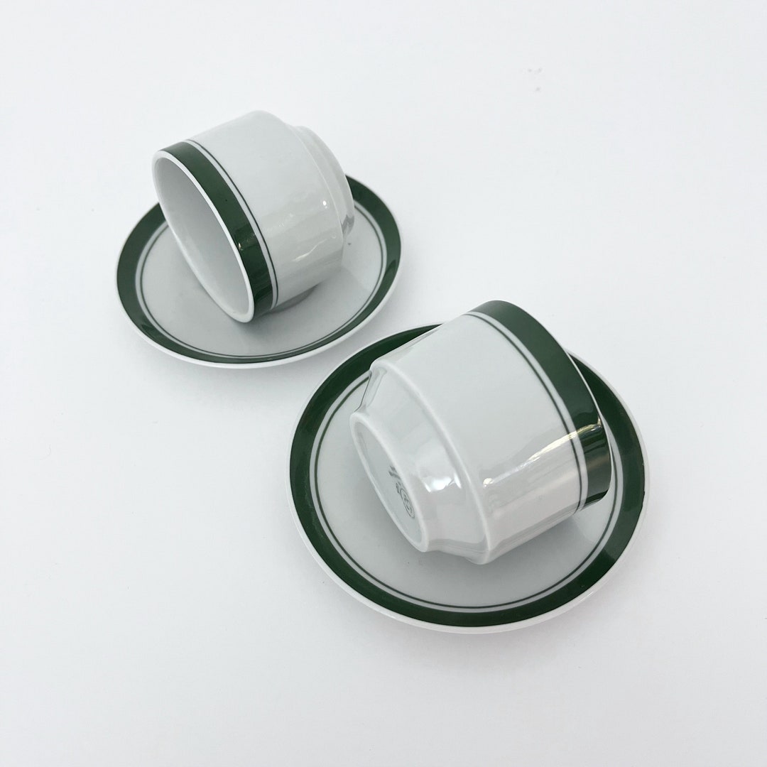 Vintage GDR Porcelain / 1970's Coffee Cups and Saucers / - Etsy