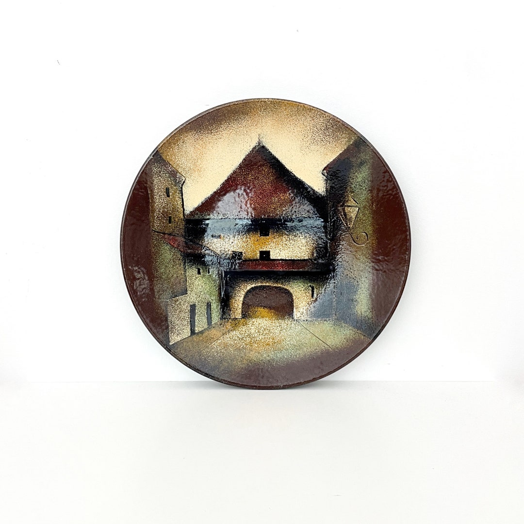 Vintage Enamel Plate / Wall Plate / Dekor Zagreb / Made in Yugoslavia ...