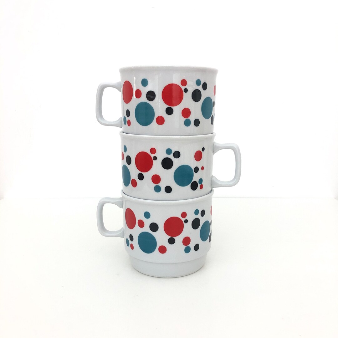 Vintage Zsolnay Pecs Porcelain Cups / 1980's / Coffee Cups / Set of ...