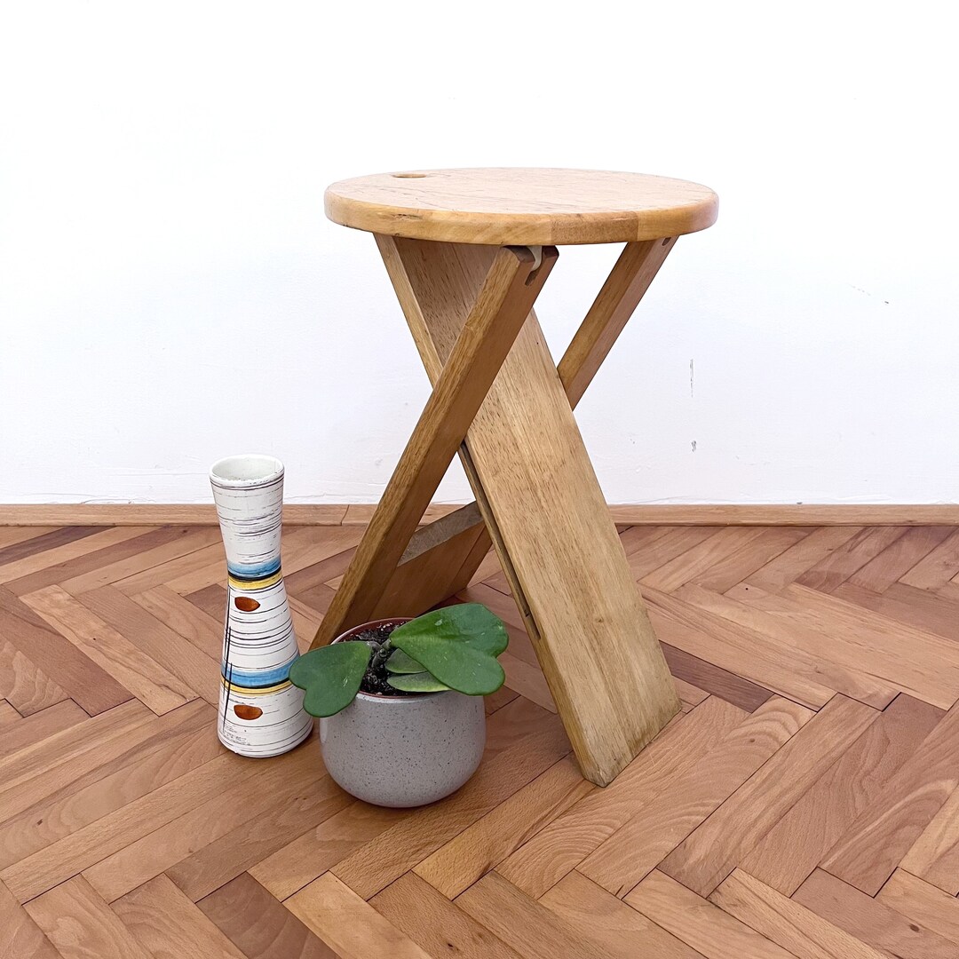 Vintage Wooden Folding Stool / Suzy Stool / Roger Tallon Design ...