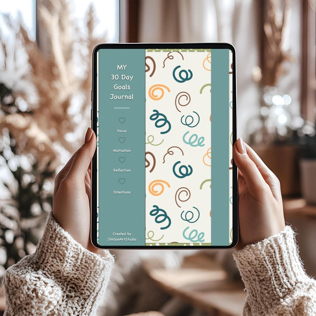 30-day Goals Digital Journal: Goodnotes, Noteshelf Compatible (PDF ...