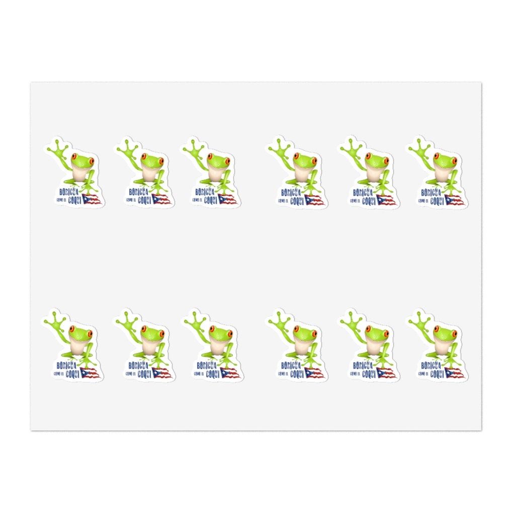 Puerto Rican Coqui Frog Sticker Sheets, Coqui singing Tree Frog Design ...