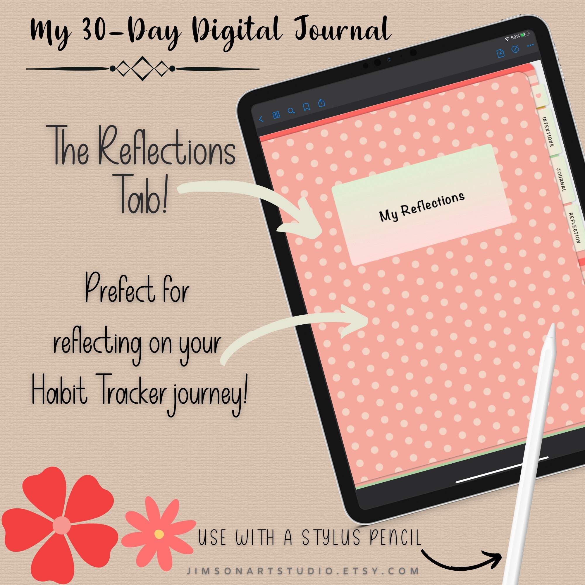 Habit Tracker Digital Journal, Digital Gratitude Journal, Journal ...