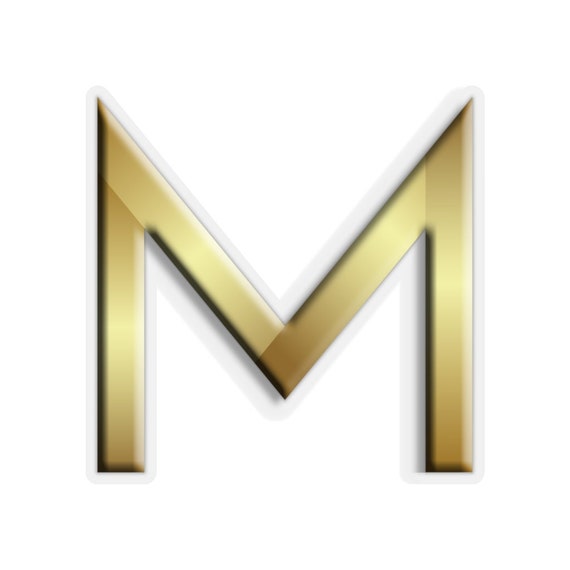 Paper Stickers Monogram M Sticker Gold M Stickers Alphabet M Stickers ...