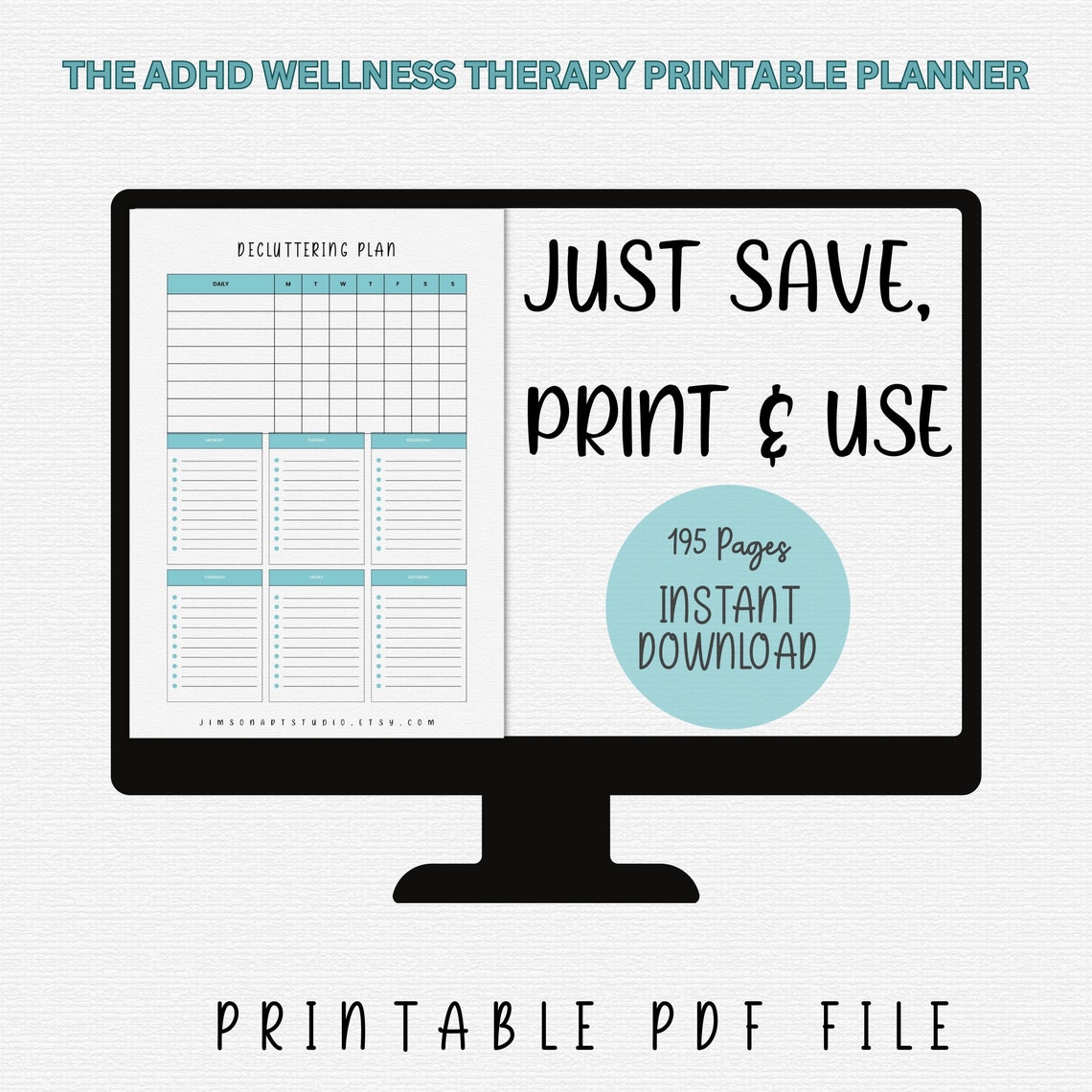 ADHD Wellness Printable Planner ADHD Planner Printable - Etsy