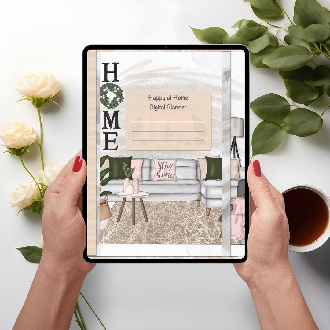 Digital Planner Happy at Home, Digital Planner Goodnotes, Personal ...