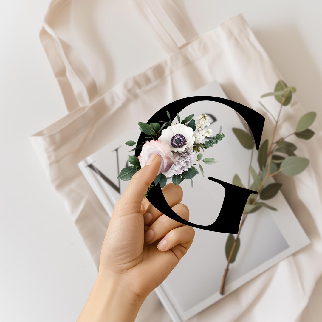 Initial G Monogram Sticker, Laptop Stickers Forher - Etsy