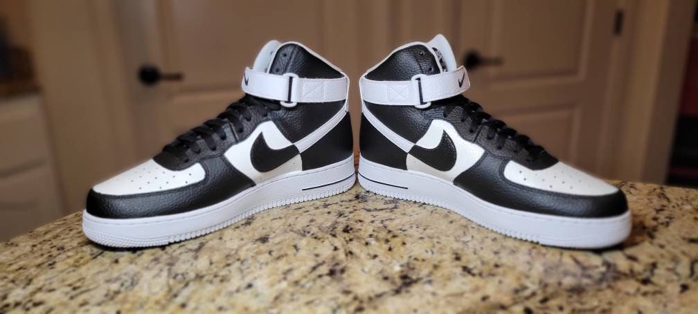 Custom Hand Painted Black and White AF1 - Etsy