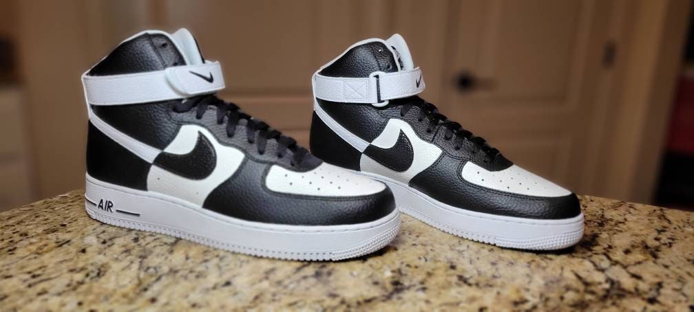 Custom Hand Painted Black and White AF1 - Etsy