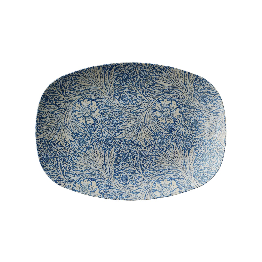 Blue Floral Platter - Etsy