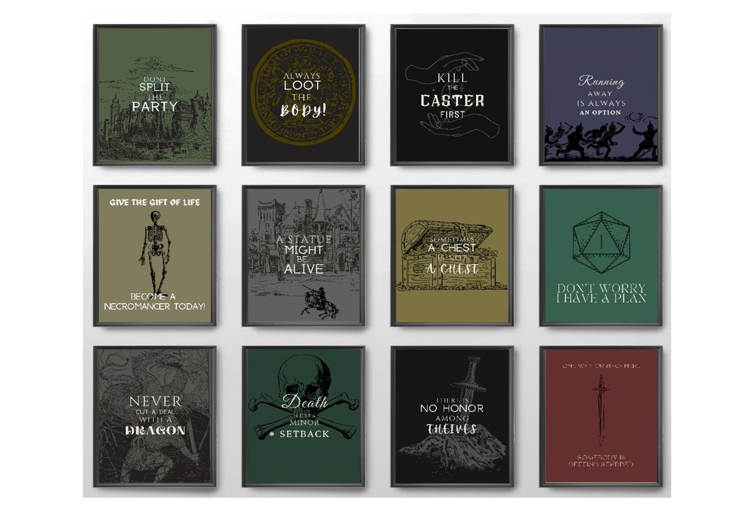 12 8x10 DND Home Decor Prints Dungeons and Dragons Art DND Art Dungeons ...