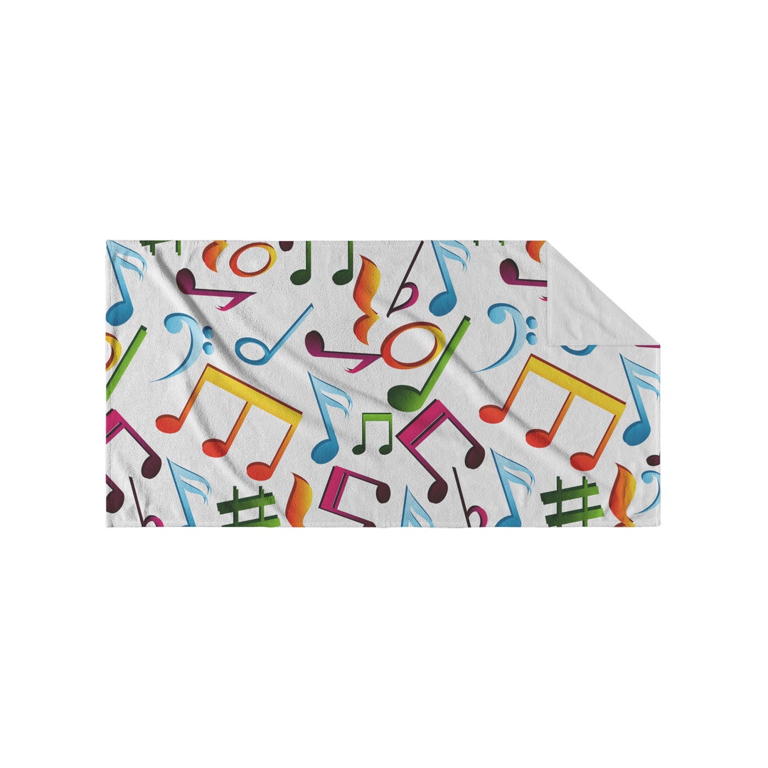 Music Notes Beach Towel - Etsy