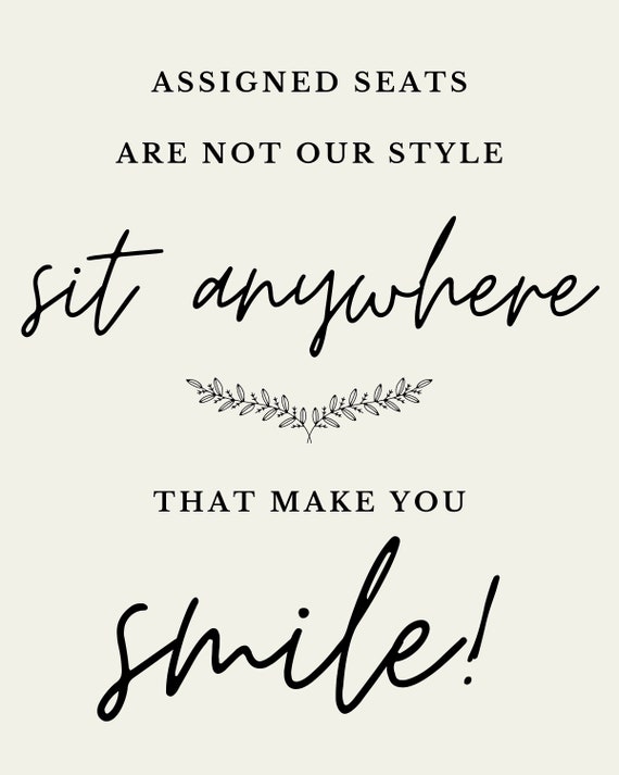 Assigned Seating Poster Wedding Seating Poster Choose a | Etsy