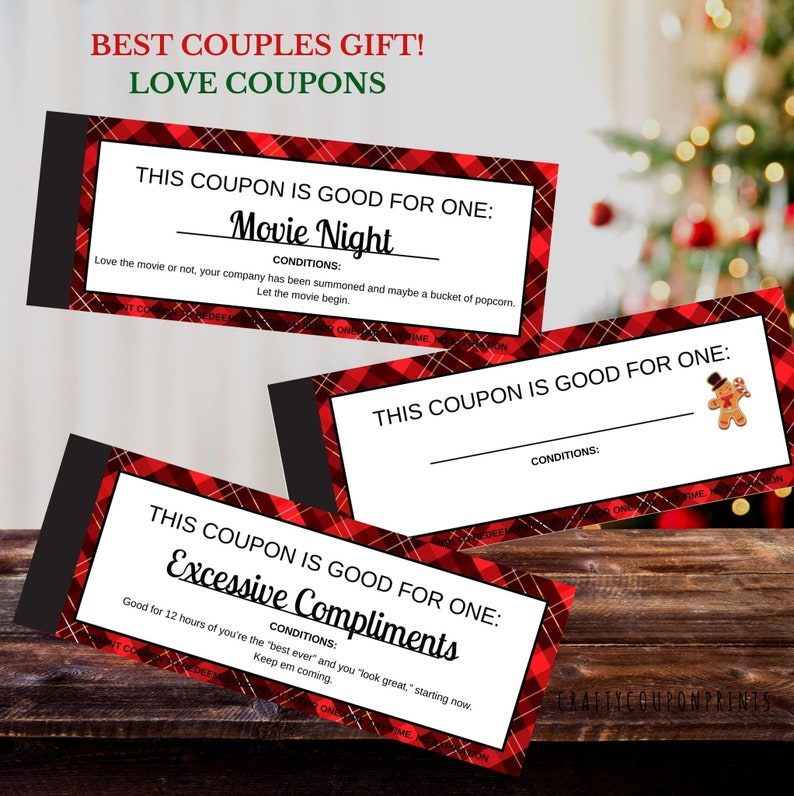 Christmas Gingerbread Man Coupon Book, Printable Love Coupons, BEST ...
