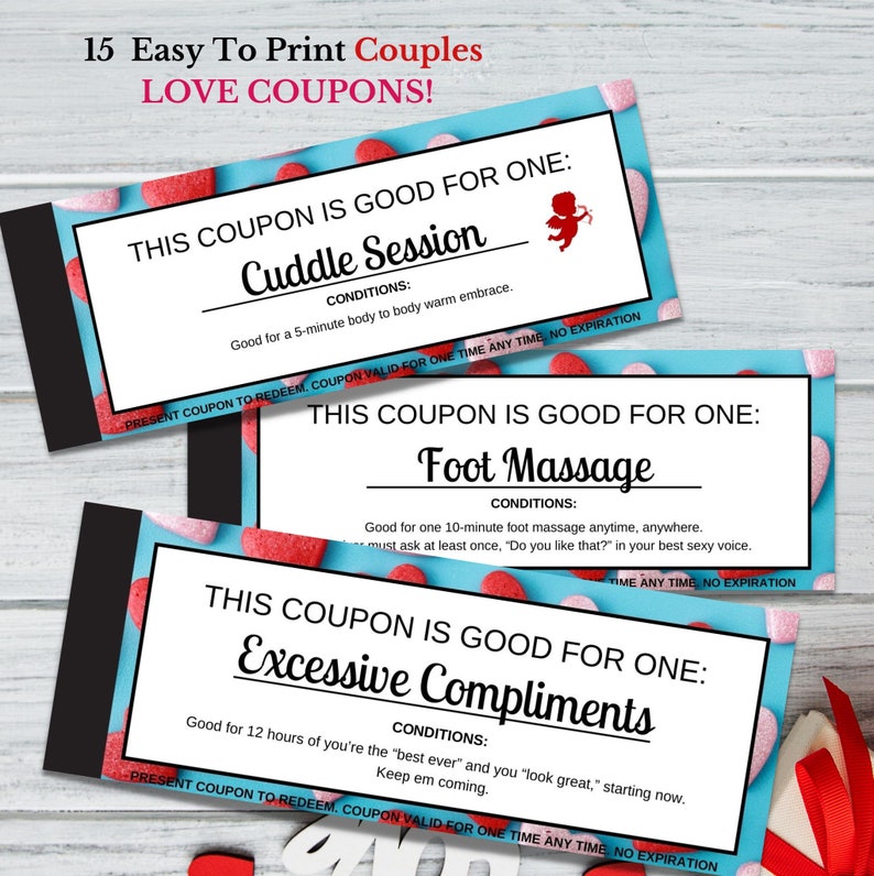 Valentines Day Candy Hearts, Coupon Book, Printable Love Coupons, BEST ...
