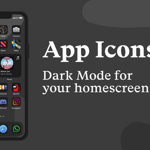 Dark Mode Ios 15 Icon Pack for Your Apple Device - Etsy