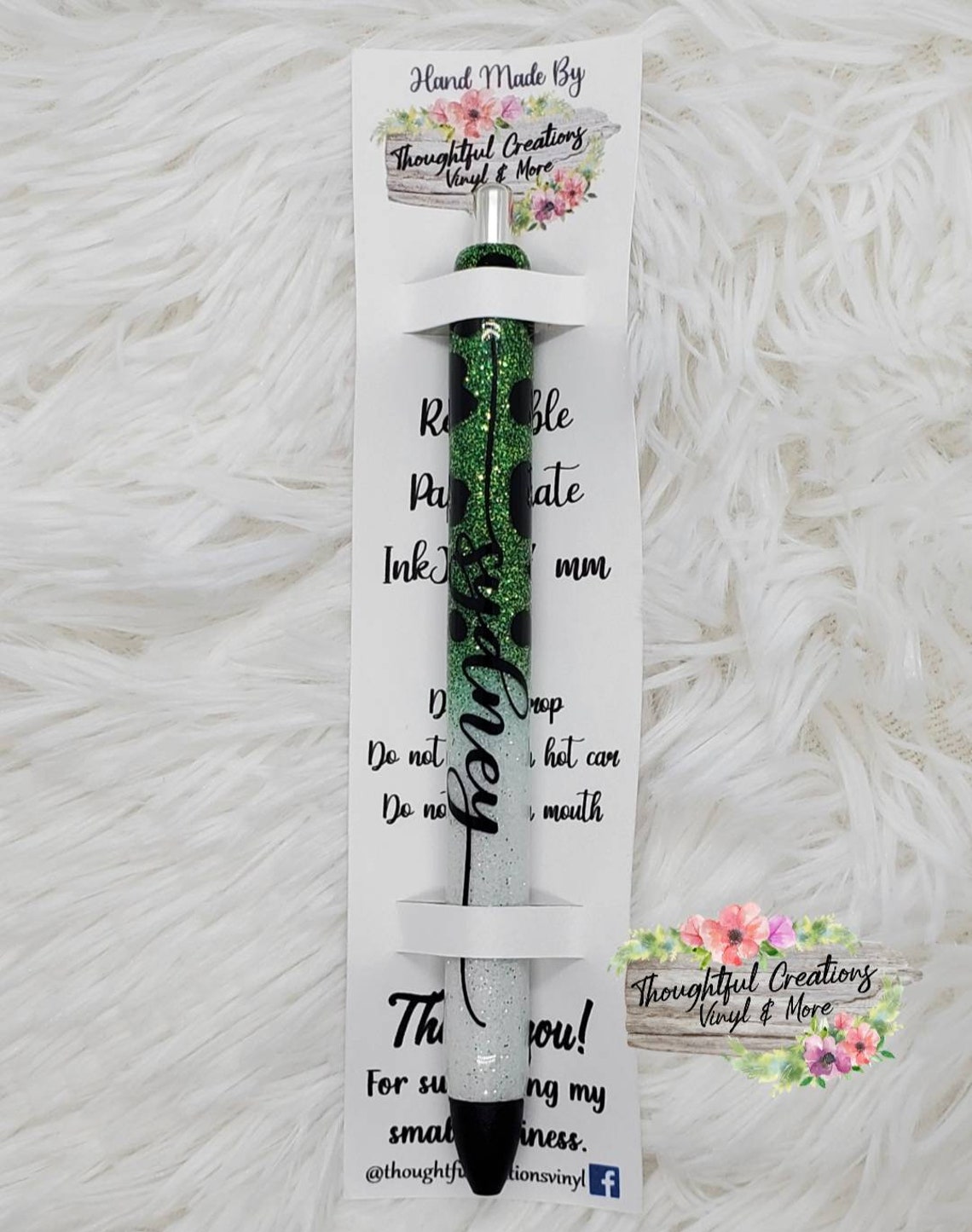 Custom Pen Packages. Epoxy Pen Cards. Glitter Pen Cards. - Etsy