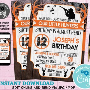 Hunting Party Invitation Hunting Birthday Hunting - Etsy