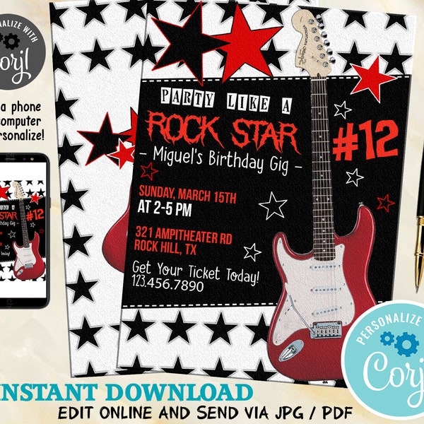 Rock Star Birthday - Etsy