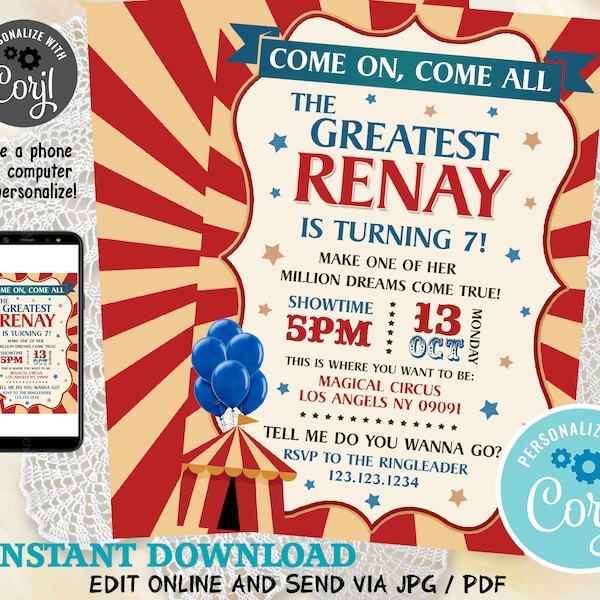 The Greatest Showman Party Invitation - Etsy