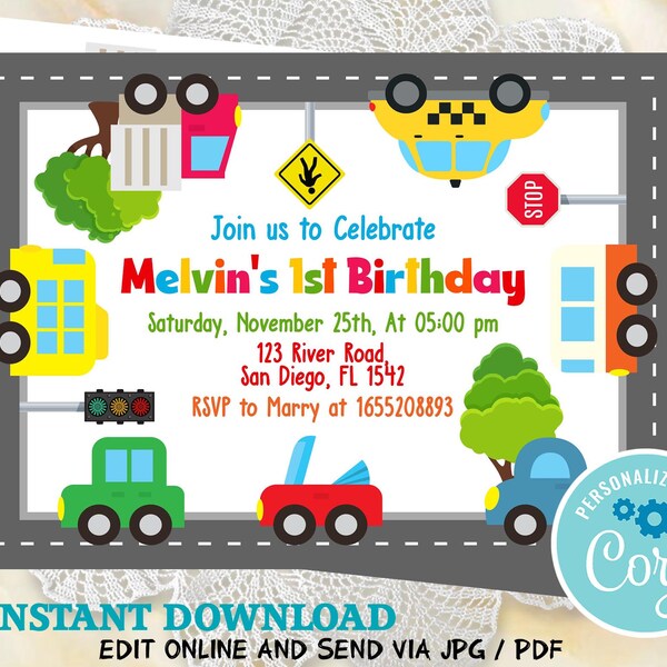 Traffic Jam Birthday - Etsy