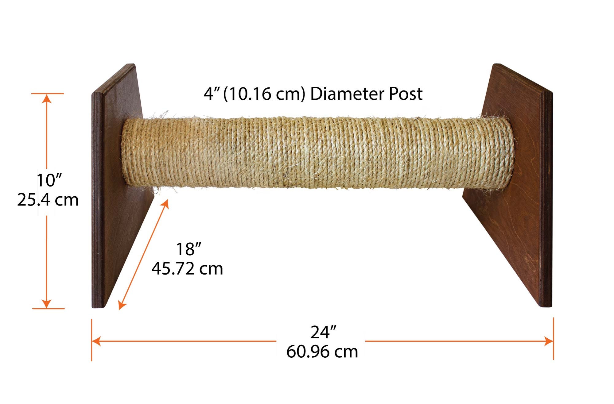 Cat Scratching Horizontal Post Sisal Rope Stained Wood Homemade in USA ...