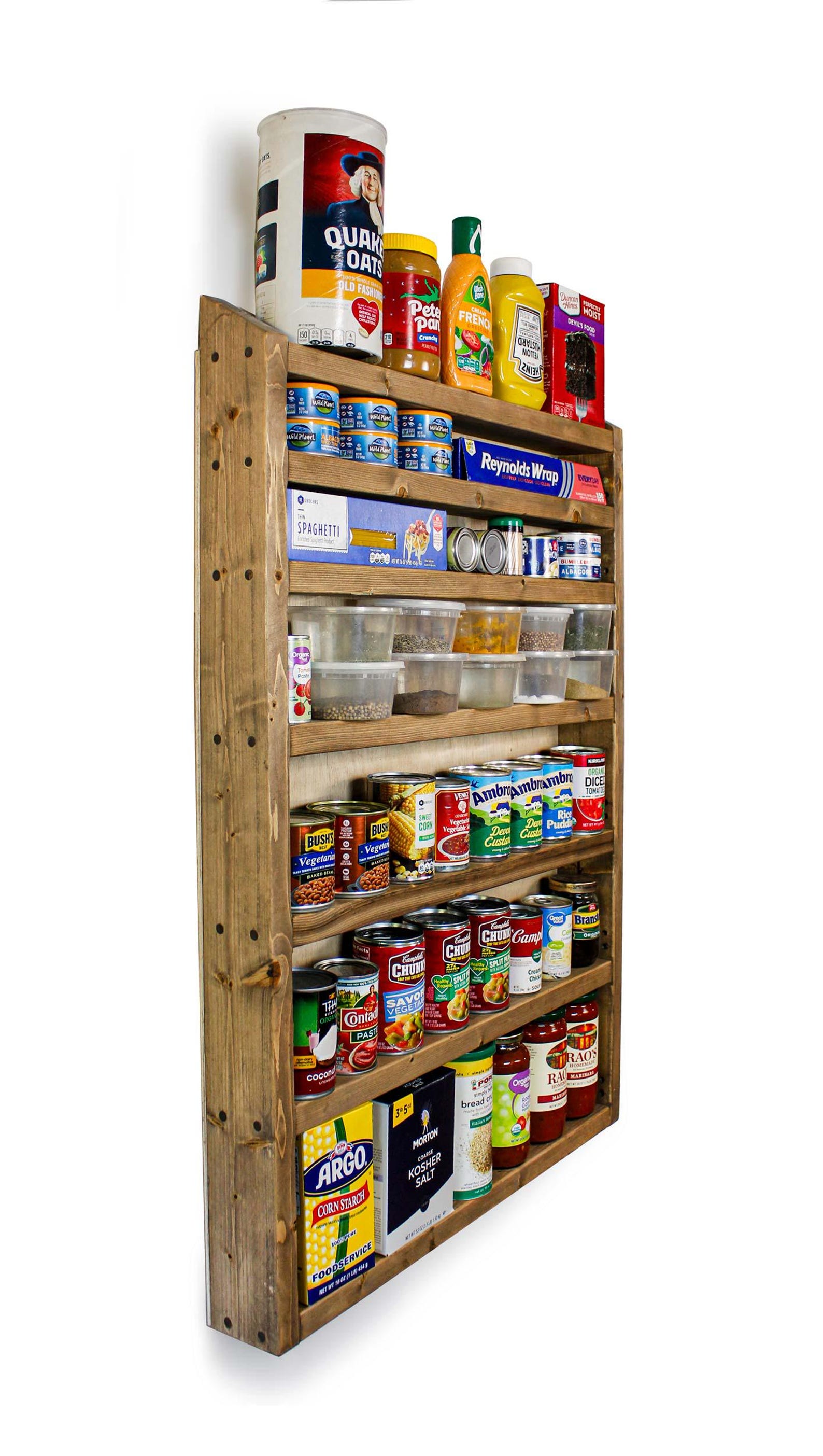 Large Spice Rack Kitchen Organizer Pantry Wooden Wall Mounted Seasoning ...