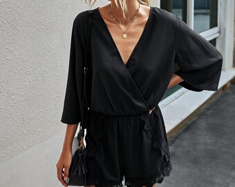 Deep V Romper - Etsy