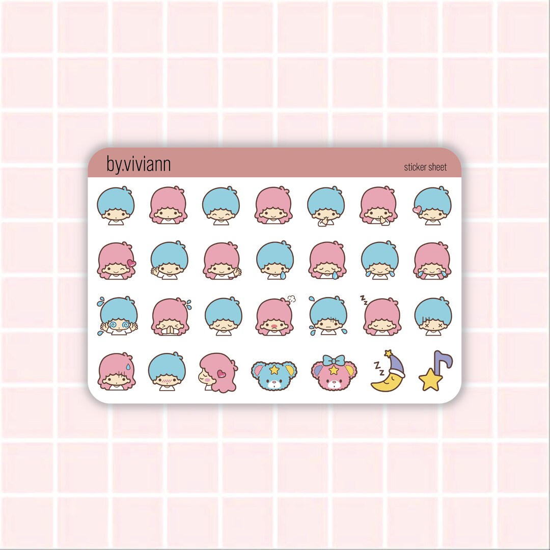 Little Twin Stars Emoji Mini Sticker Sheet | Cute Sanrio Hello Kitty My ...