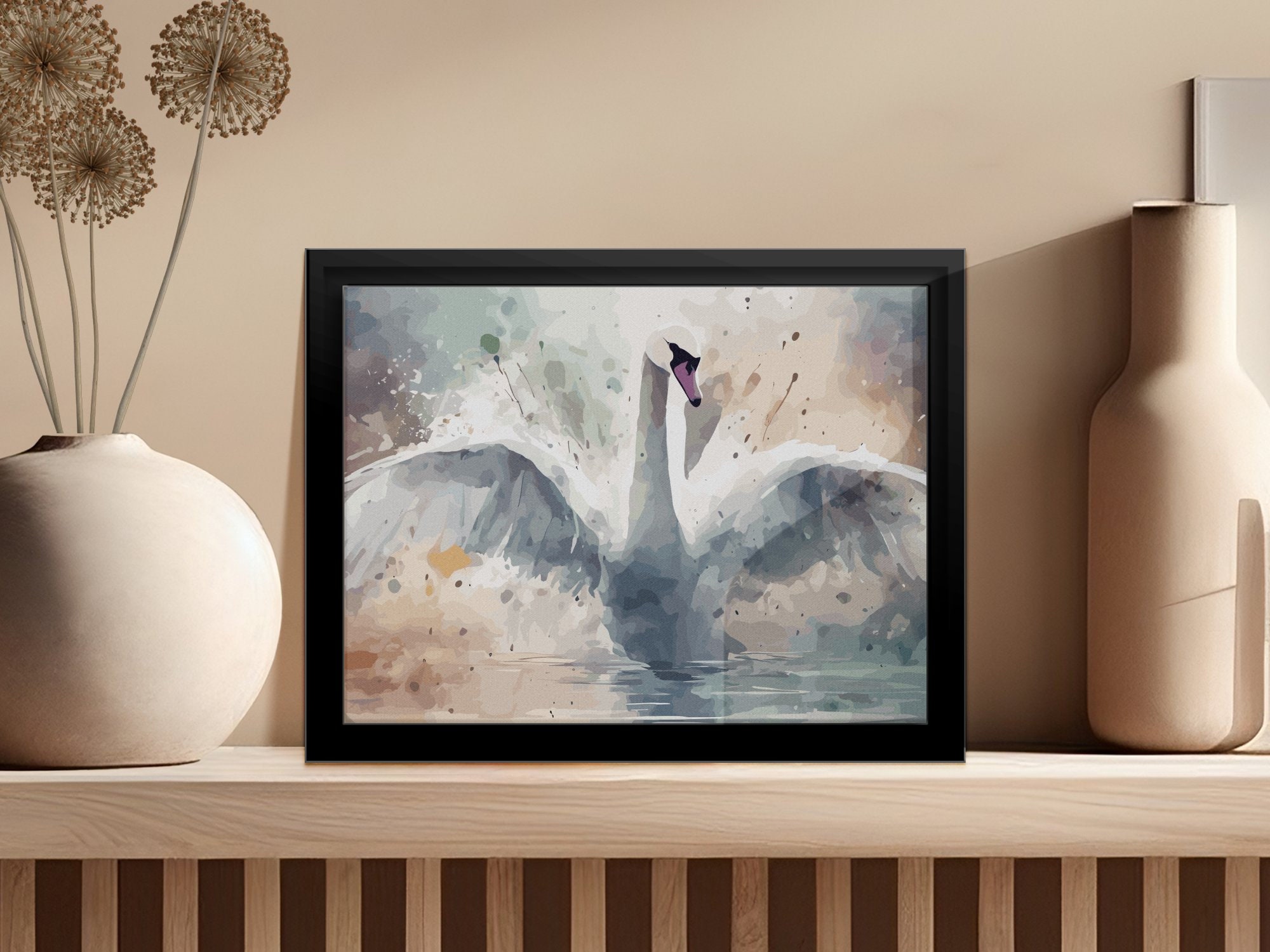 Swan Art Printable Digital Download Nursery Wall Art Art Print Vintage ...
