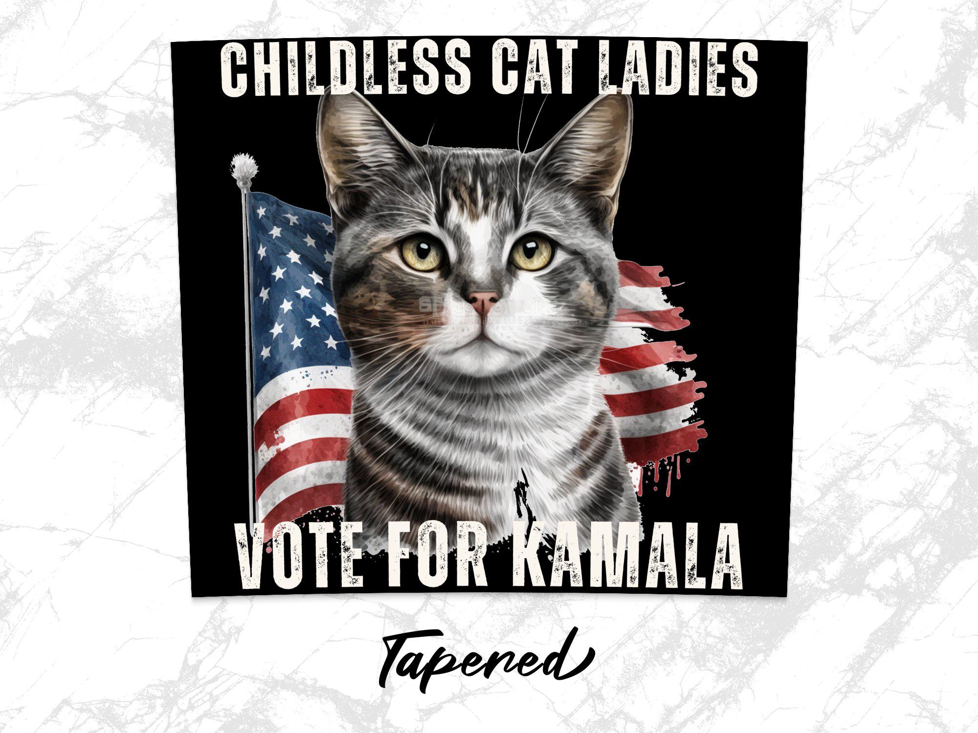 Kamala Harris Tim Walz 2024 Election Digital Design, Childless Cat ...