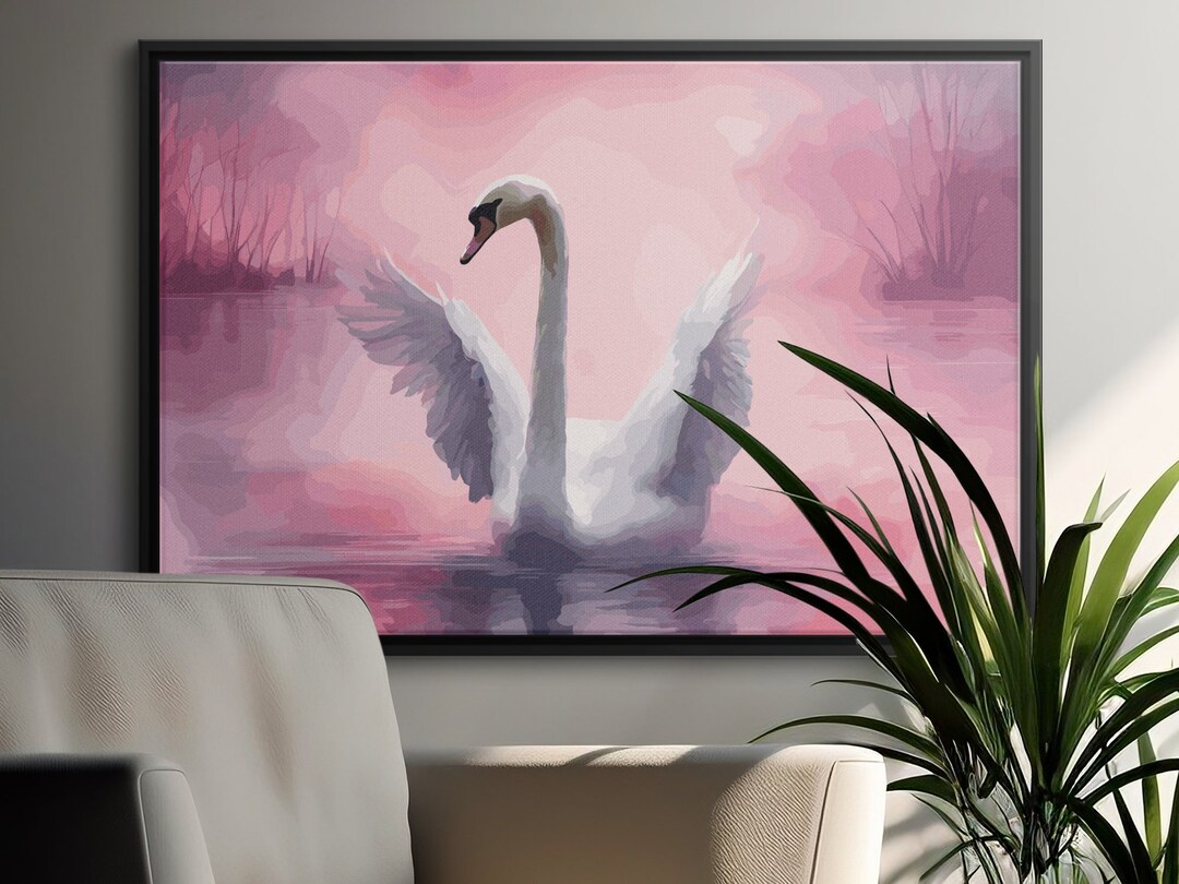 Swan Art Printable Digital Download Nursery Wall Art Art Print Vintage ...