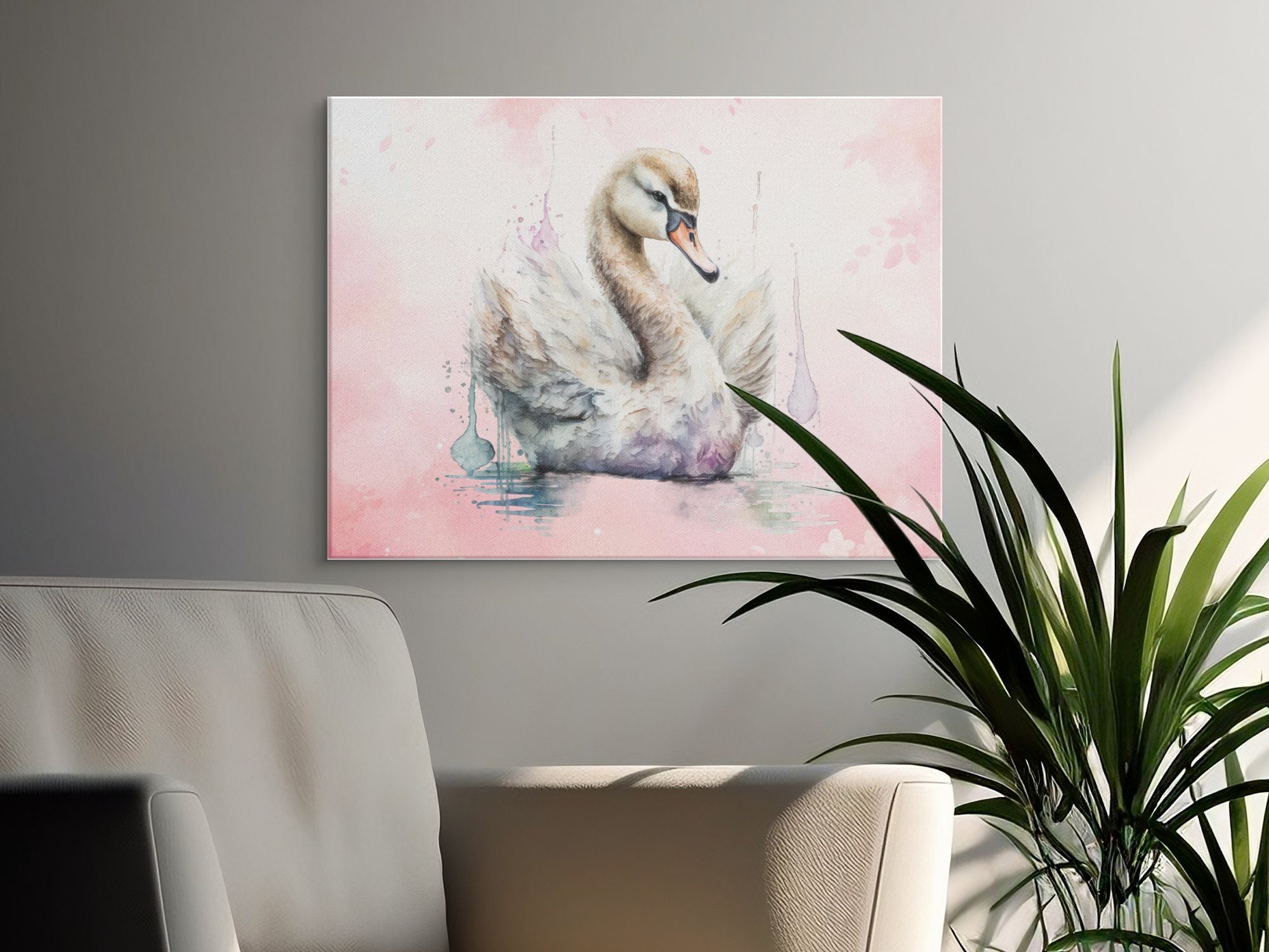 Coquette Swan Print, Watercolor Swan Art Print, Graceful Bird Wall ...