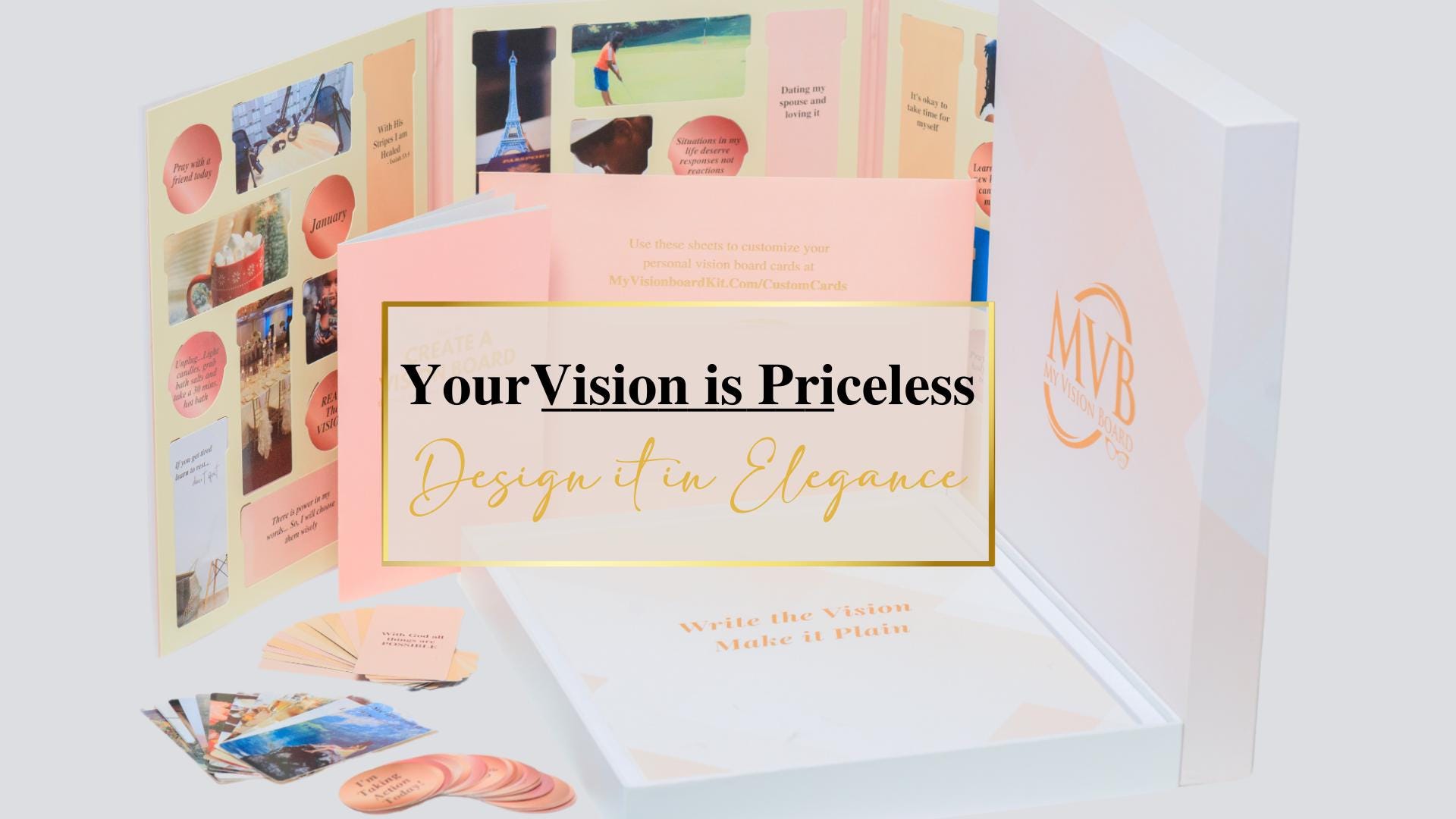 Luxury Vision Board Kit- Envision Your Best Life - Write the Vision and ...