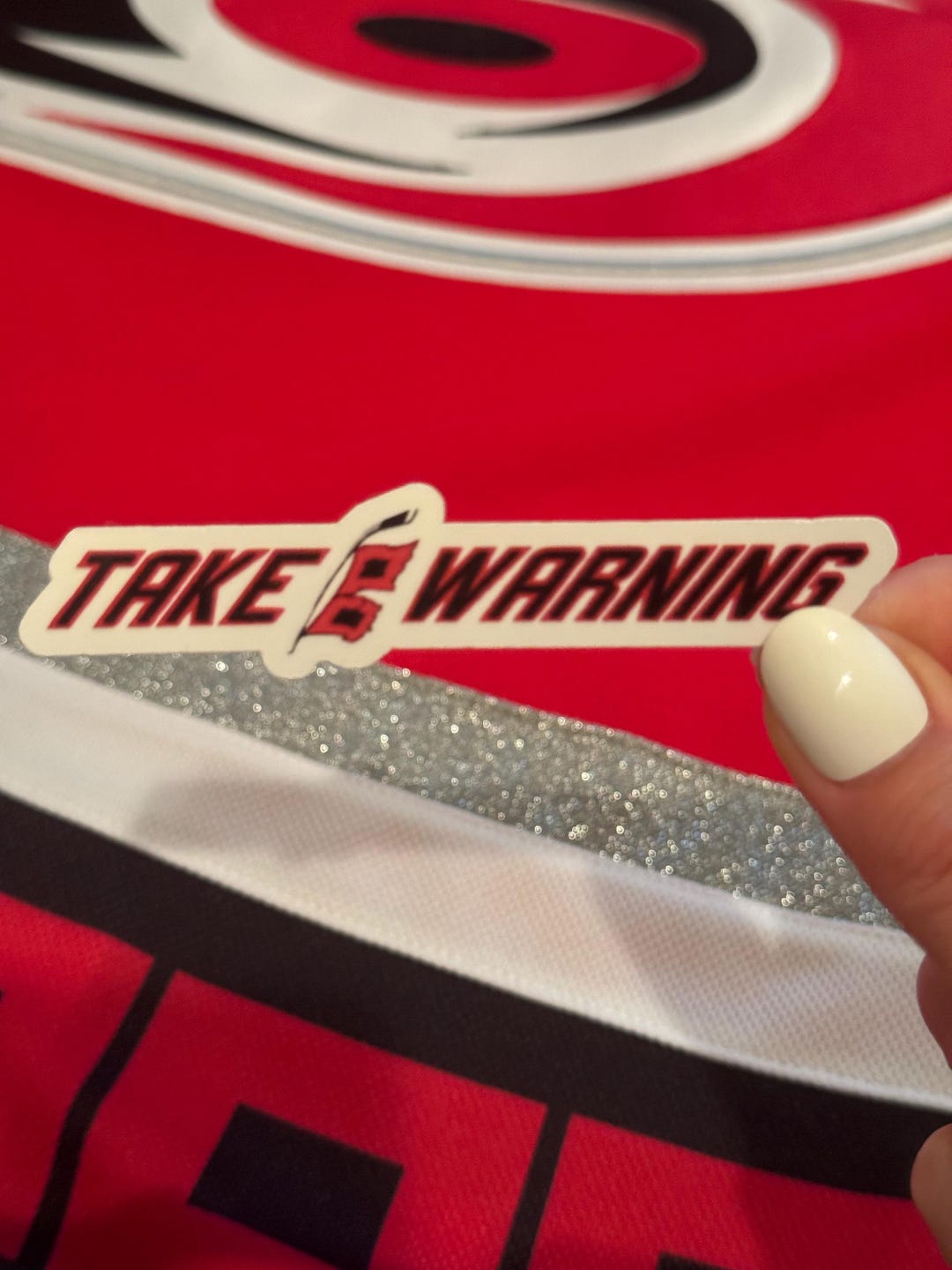 Carolina Hurricanes "take Warning" Logo Sticker - Etsy