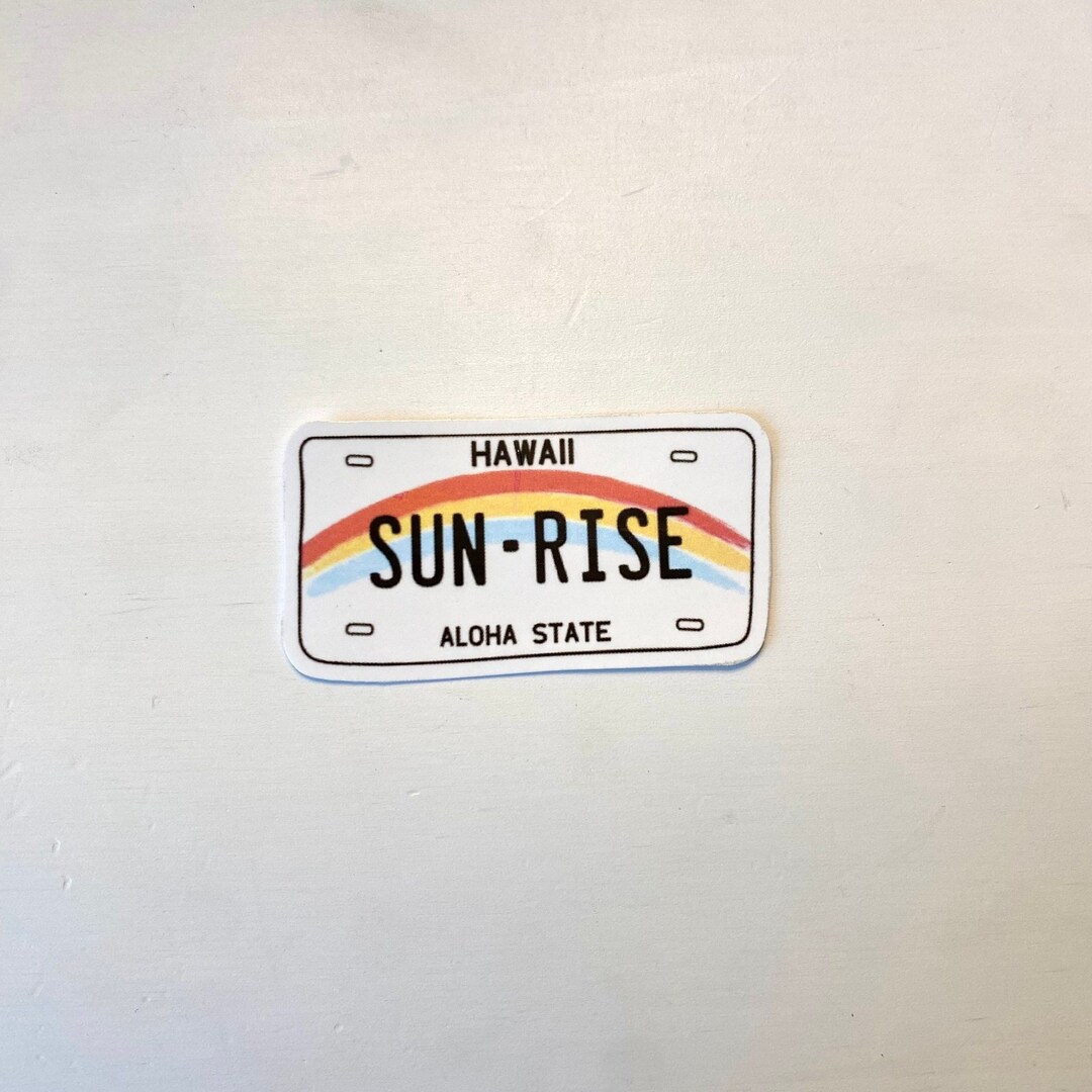 Hawaii License Plate Sticker - Etsy