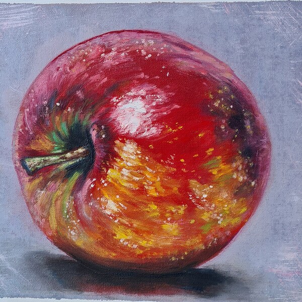 Apple Painting - Etsy