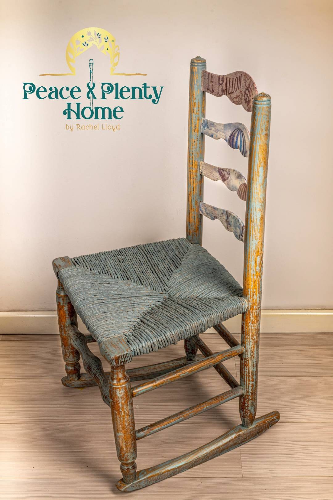 Vintage Child's Ladder Back Rocking Chair With Rush Seat - Etsy