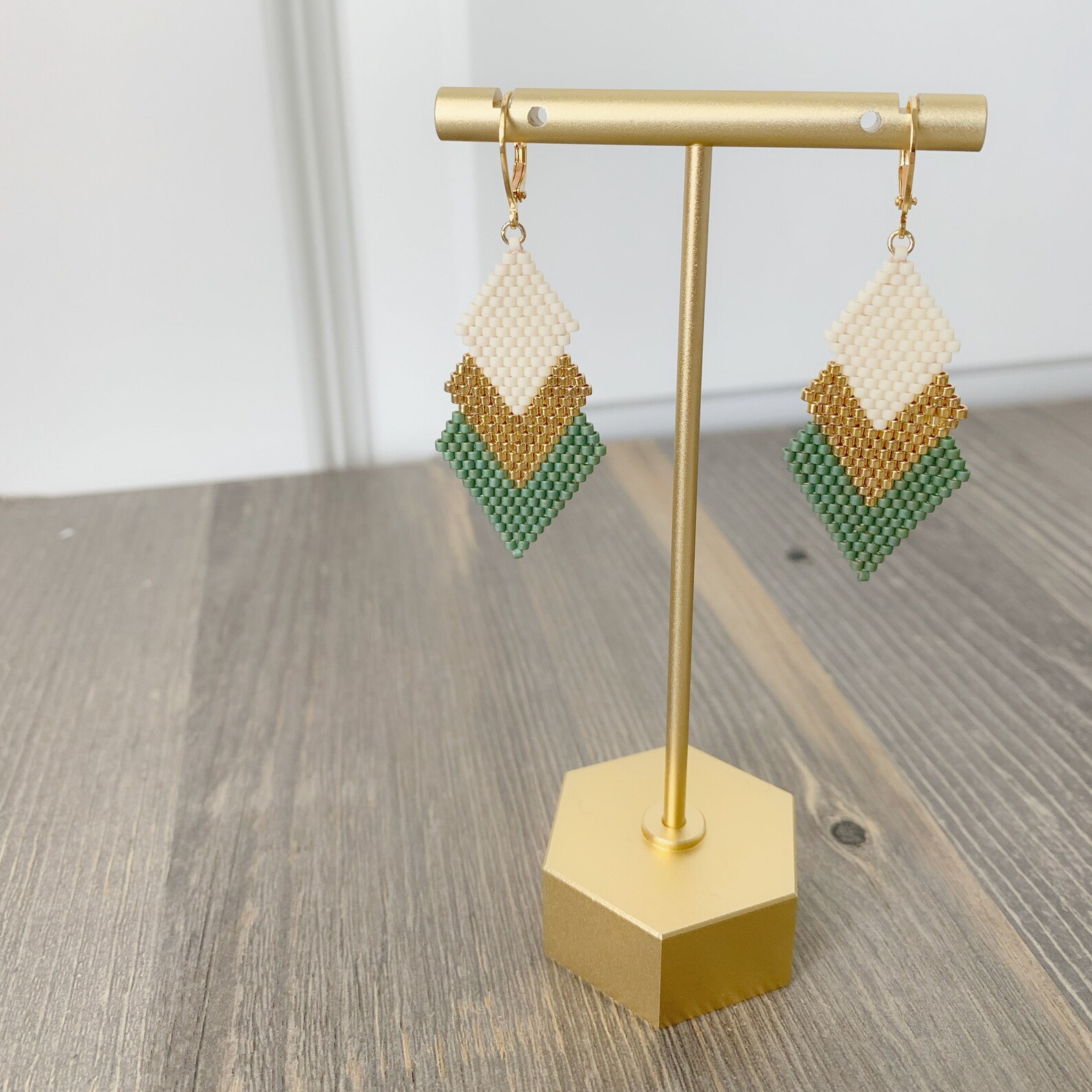 Hand-woven Seed Bead Earrings/miyuki Delica Beads/nickel Free - Etsy