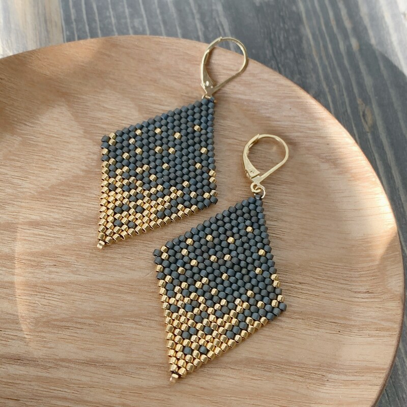 Seed Beaded Earrings - Etsy