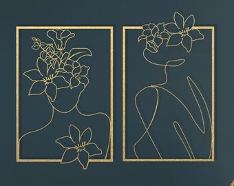 Gold Line Wall Decor - Etsy